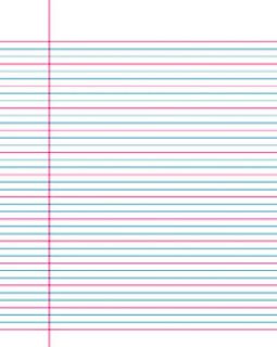 Blank Exercise Book 7" x 9" - Red, Blue, Blue, Red Rulings, 3/16 ...