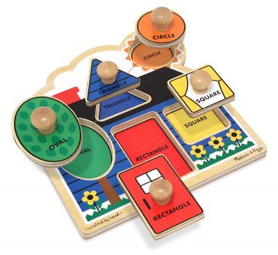 M&D Wooden Large Peg Puzzle - First Shapes - My Gifted Child