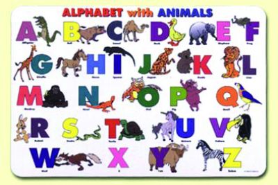 Painless Learning Placemat - Alphabet with Animals - My Gifted Child